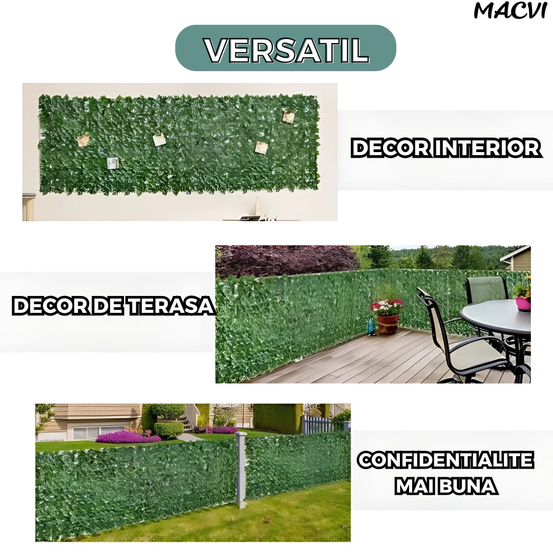 Gard Artificial Macvi® cu Frunze Verzi Tip Iedera Solutia Eleganta ...