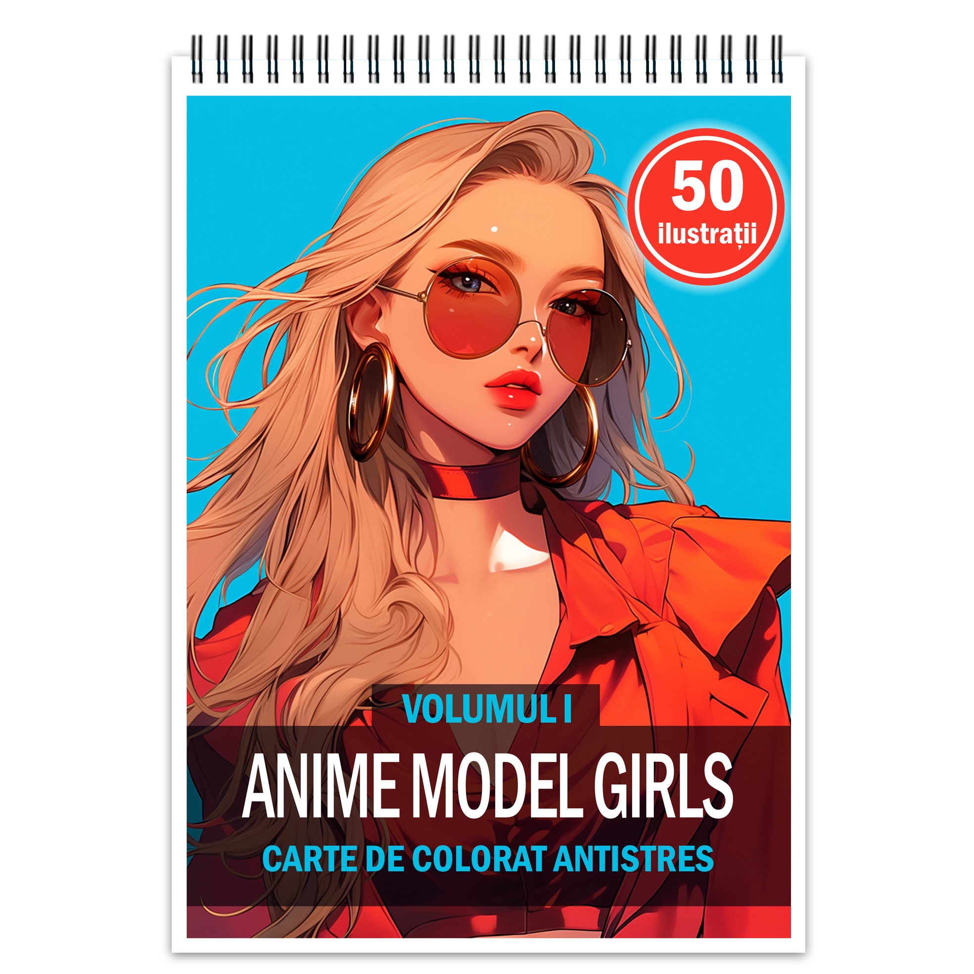 Carte de colorat, 50 de ilustratii, Anime Model Girls - Volumul I, 106 ...