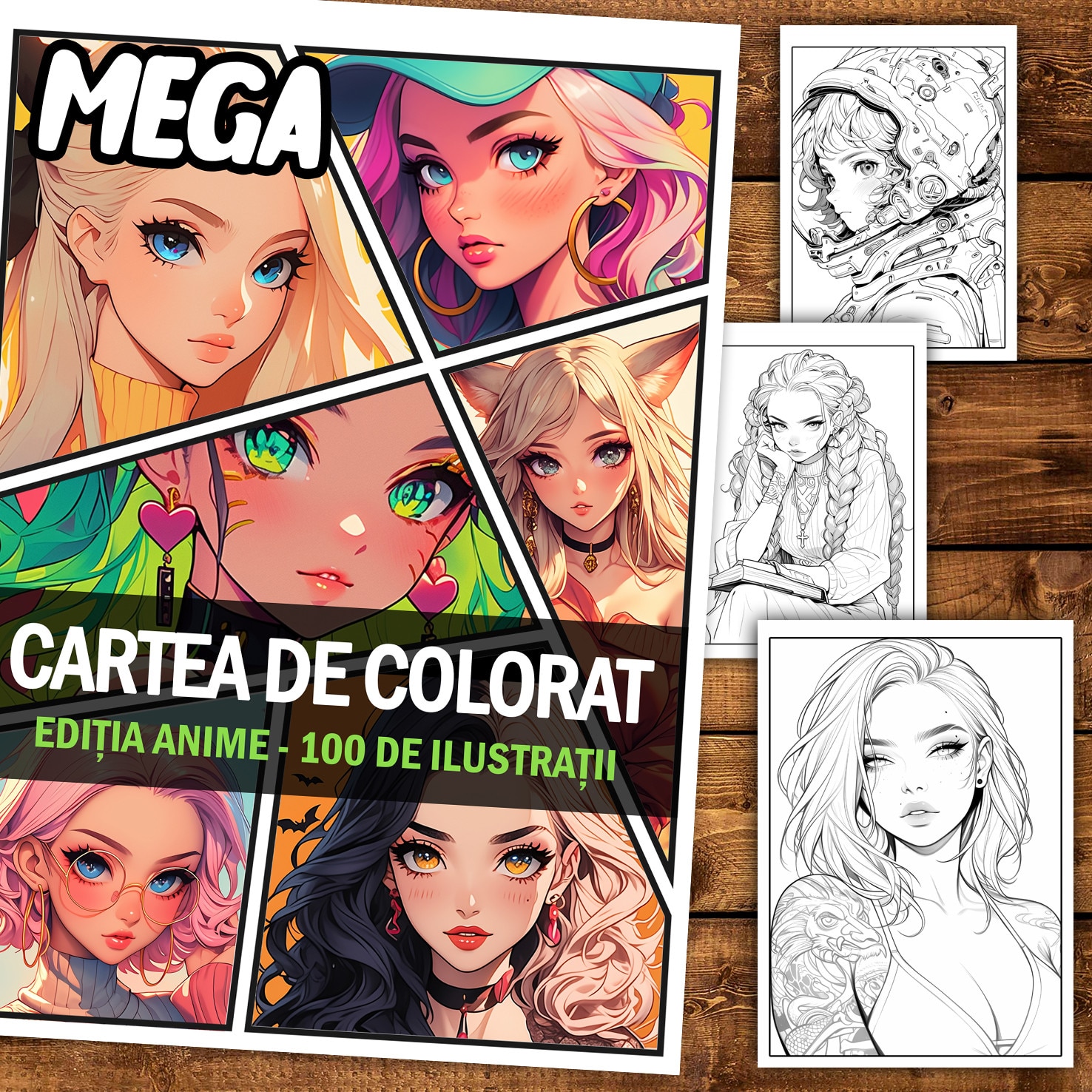 Carte de colorat, Mega cartea de colorat pentru relaxare si antistres ...