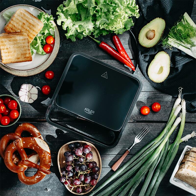 Sandwich maker 2in1, 1100W, Placi Antiaderente si detasabile, Negru ...