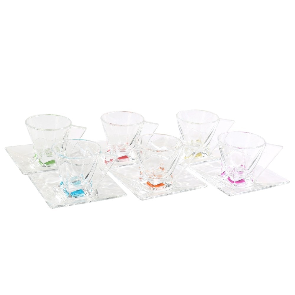 Set 6 Cesti colorate pentru espresso FUSION Rcr Crystal, 70ml - eMAG.ro