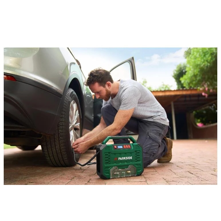 Compresor portabil cu afisaj digital PARKSIDE PMK 150 A1, alimentare ...