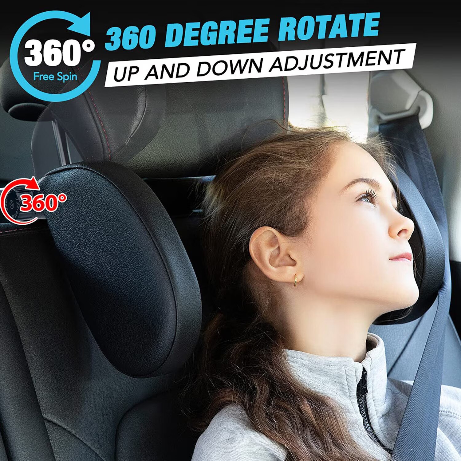 Suport Ergonomic Tetiera Auto, BYONDSELF®, piele ecologica, protectie ...