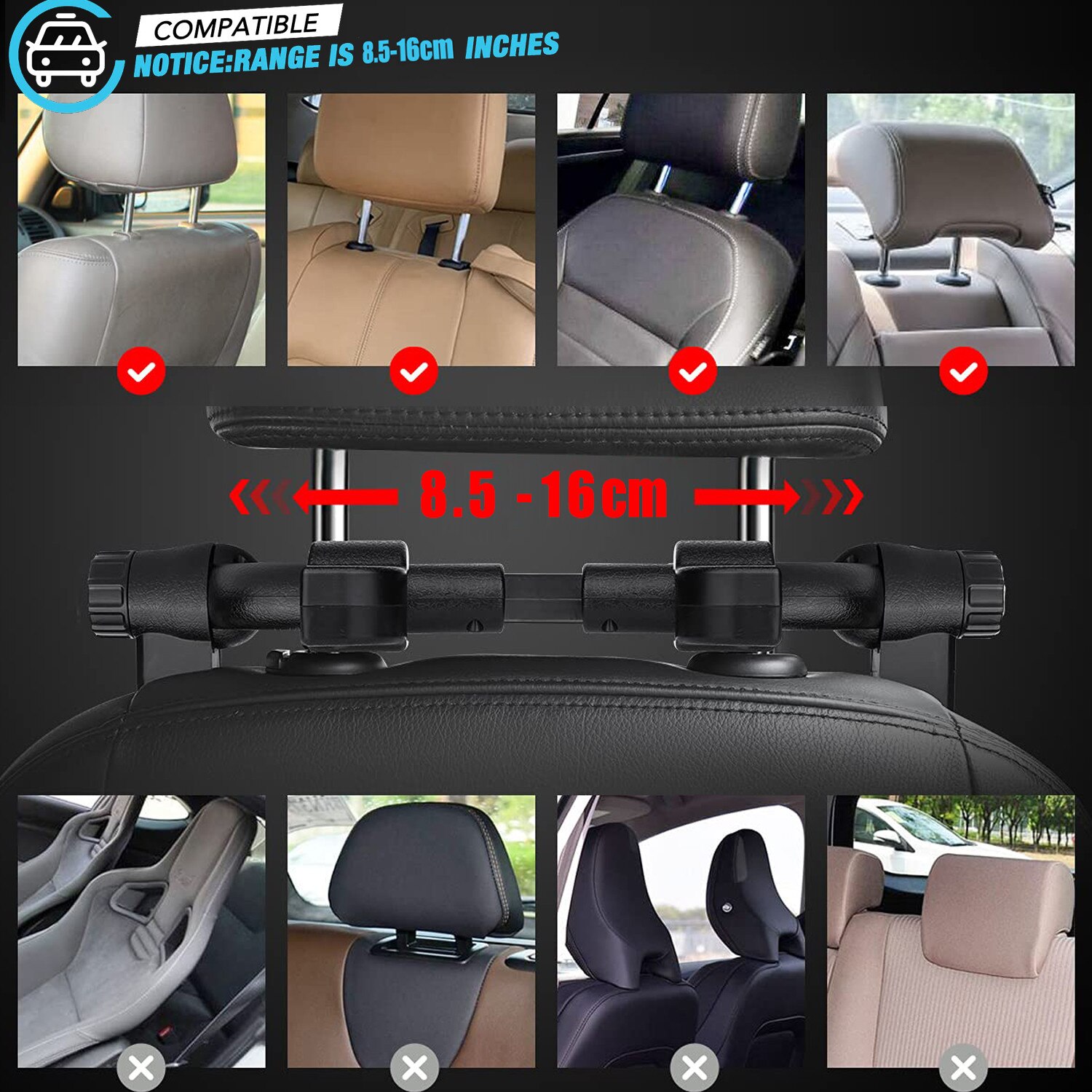 Suport Ergonomic Tetiera Auto, BYONDSELF®, piele ecologica, protectie ...