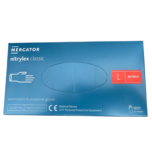 Mercator CLASSIC, manusi nitril Nitrylex, nepudrate, AQL 1, Albastre ...