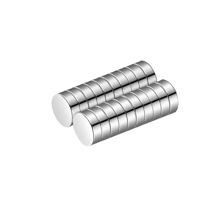 Set magneti rotunzi puternici Neodim 5x2 mm, argintii - 20 buc - eMAG.ro