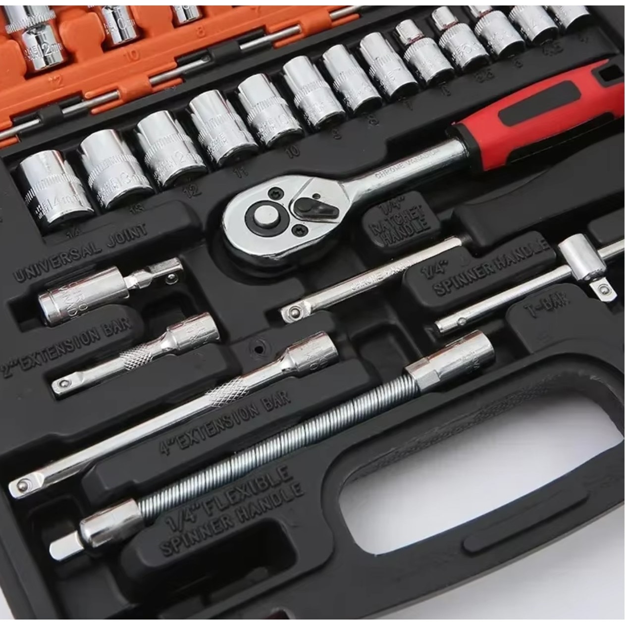 Trusa de scule 46 Piese, set chei pentru reparatii auto si casa, cu ...