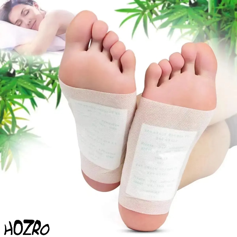 Set de 10 Plasturi Kinoki HOZRO, pentru Detoxifierea Organismului si ...