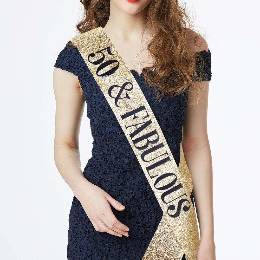 Set sash si tiara cu strasuri "30 & FABULOUS", alb cu litere aurii ...