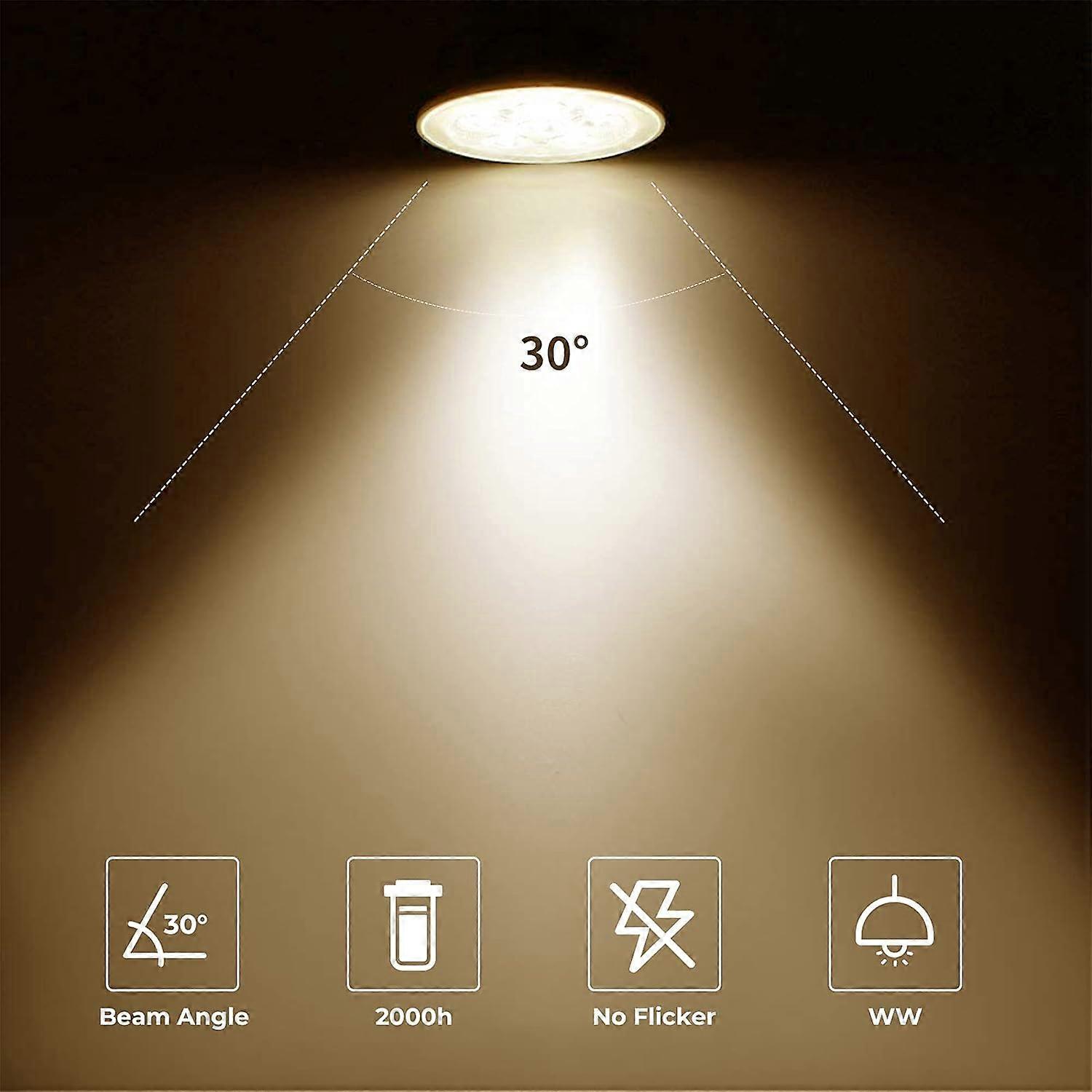 Set de 6 becuri halogen MR16 20W 12V GU5.3 dimabile, alb cald, 49x45mm ...