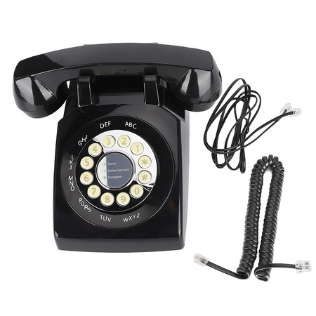 Telefon fix retro vintage, ABS, negru - eMAG.ro