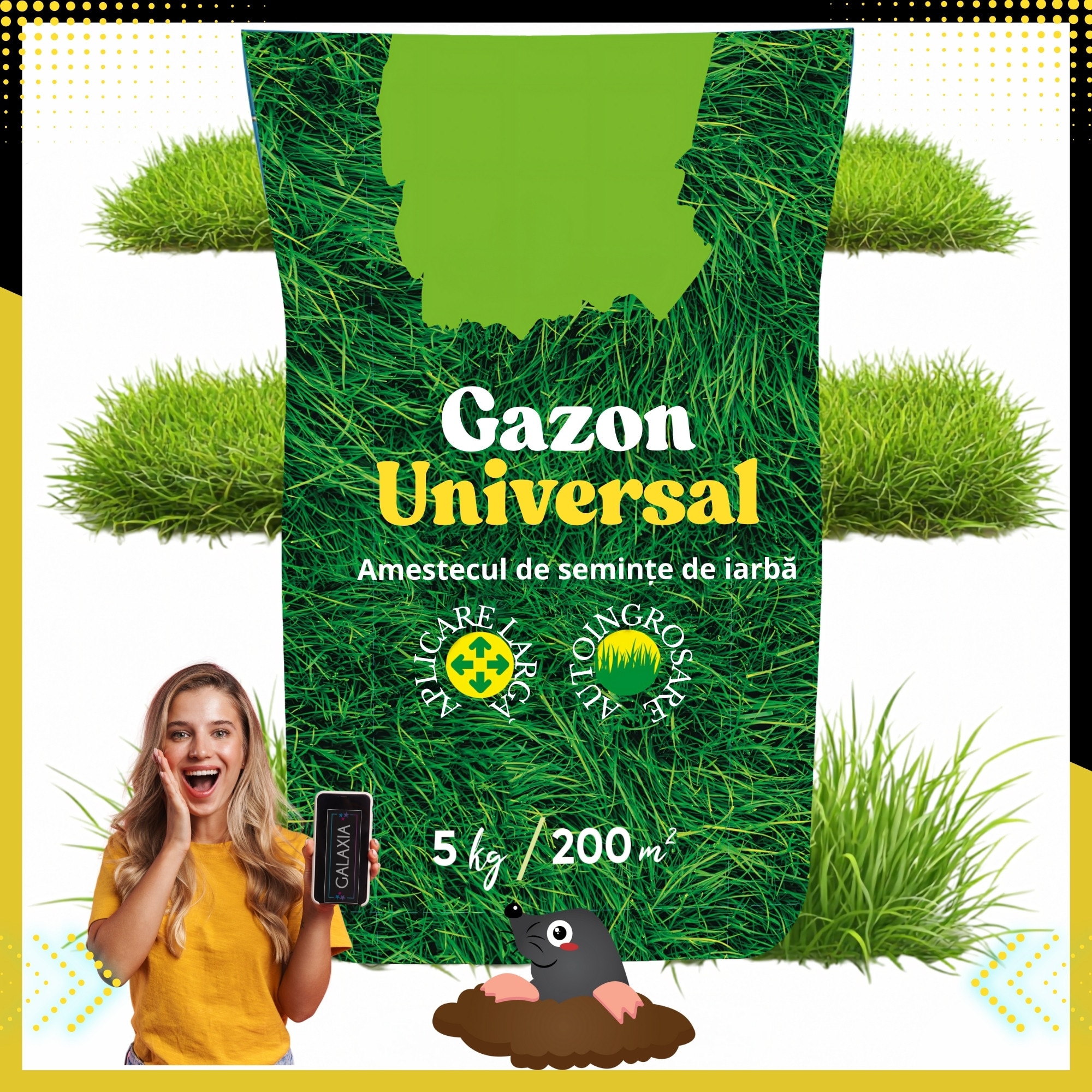 Seminte de Iarba, Galaxia, 5 Kg, Seminte de gazon de 200 m² ...