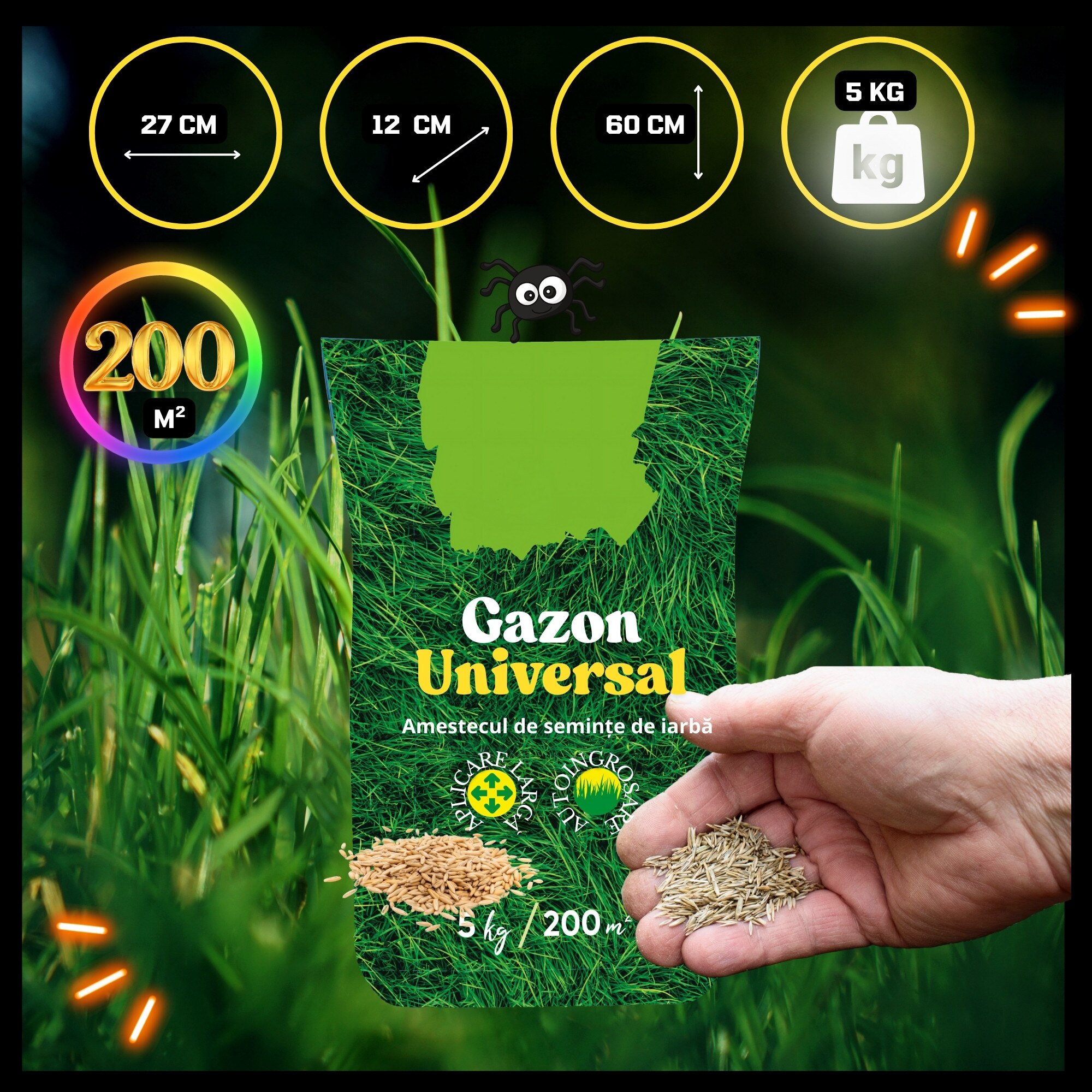 Seminte de Iarba, Galaxia, 5 Kg, Seminte de gazon de 200 m² ...