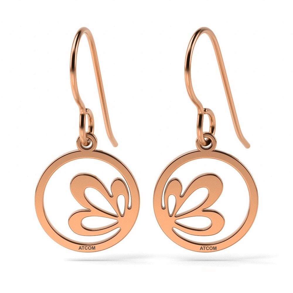 Cercei din aur roz model Floare de lotus - eMAG.ro