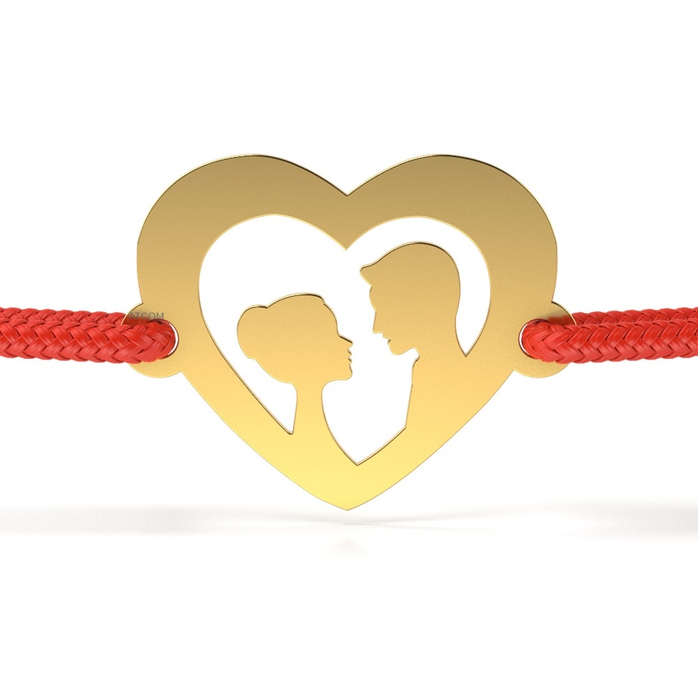 Bratara din aur galben cu snur model Inima Love story - eMAG.ro