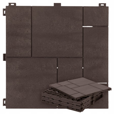 Pardoseala Pentru Terasa, e-floor, Eco, Marron, 30x30 cm, Set De 6 ...