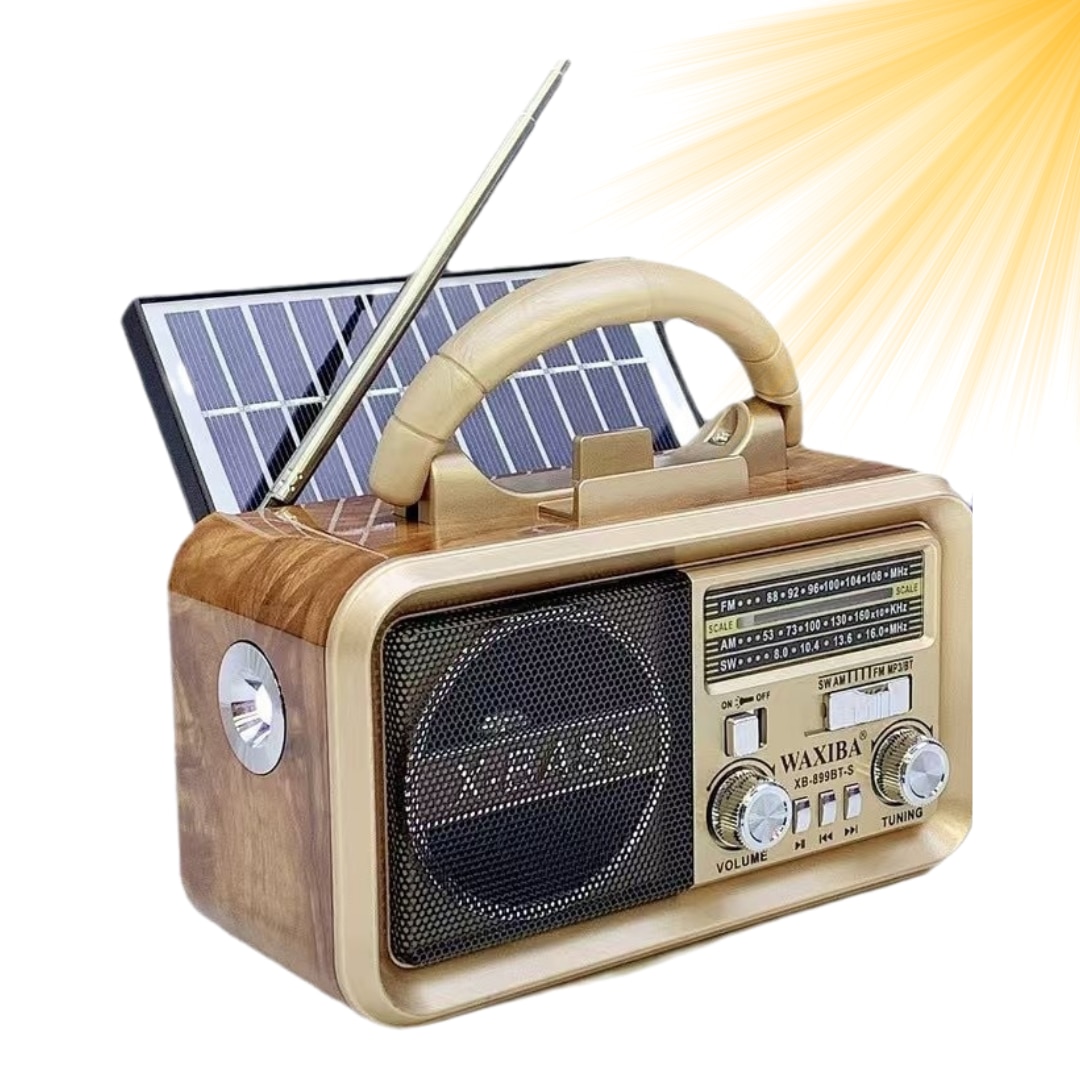 Radio portabil multifunctional XB-899 cu bluetooth, mp3, panou solar ...