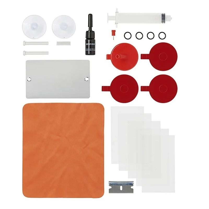 Kit reparatie parbriz GECKO cu accesorii si adeziv lipit crapaturi sau ...