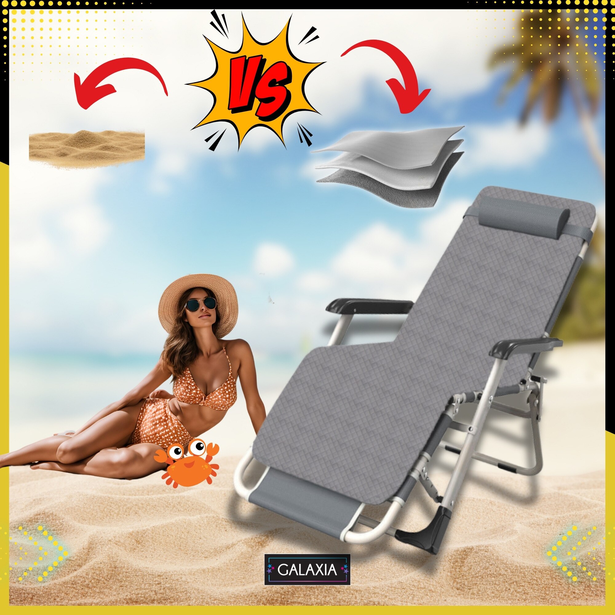 Fotoliu Sezlong Pliabil GALAXIA® cu Husa Subtire – Confort Zero Gravity pentru Gradina, Terasa ...