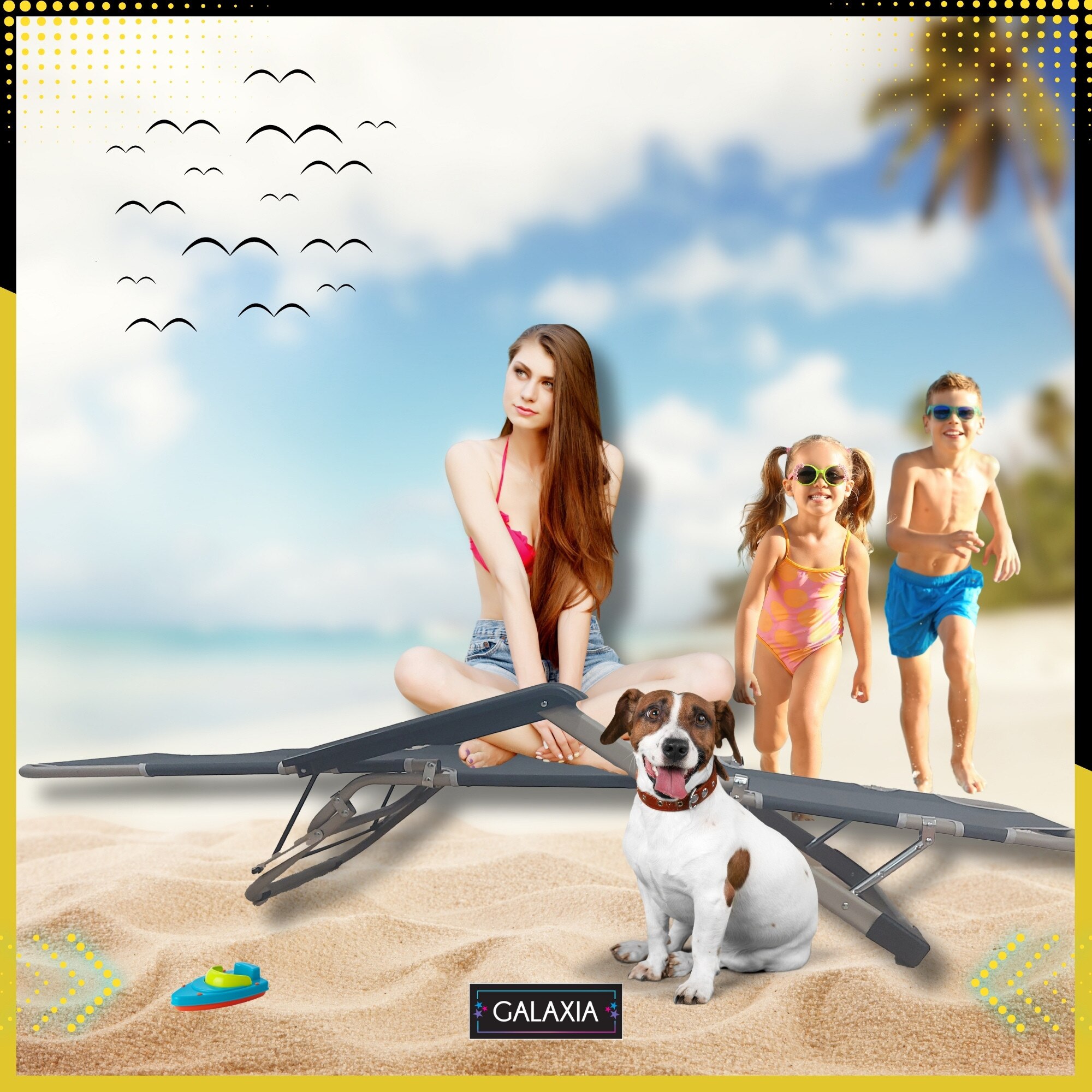 Fotoliu Sezlong Pliabil GALAXIA® cu Husa Subtire – Confort Zero Gravity pentru Gradina, Terasa ...