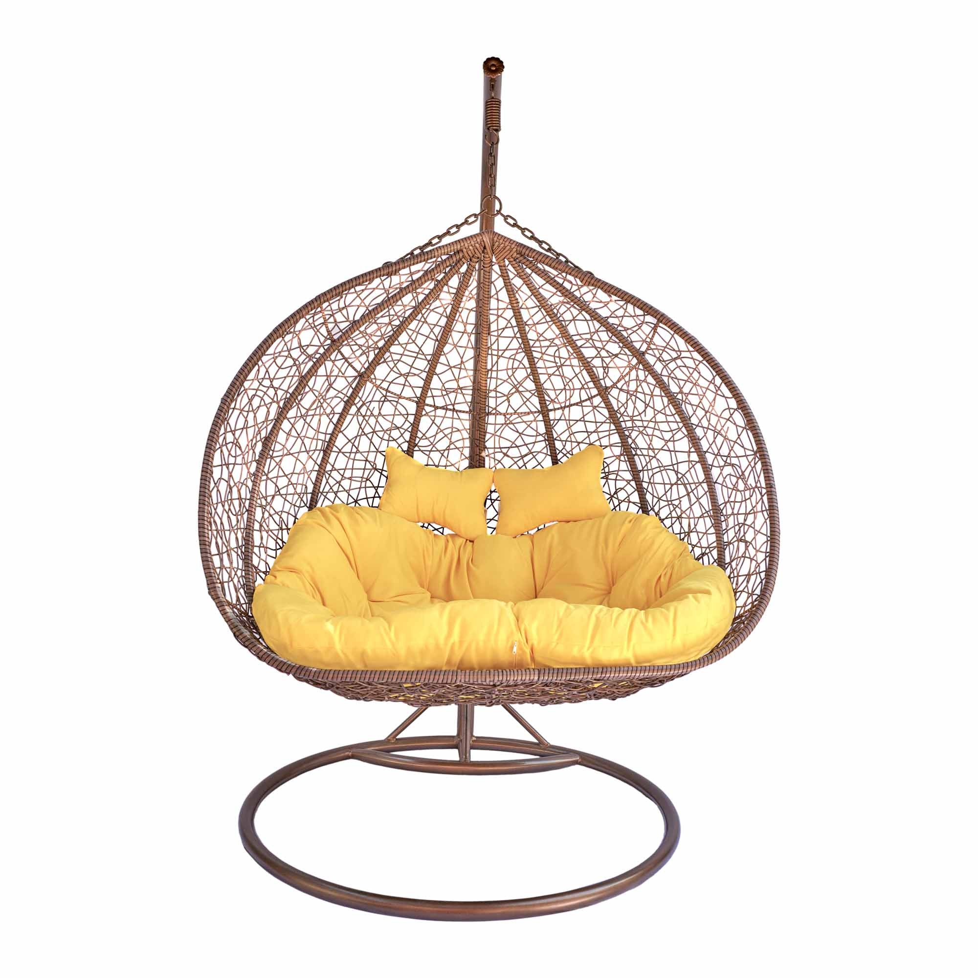Balansoar dublu, model Big, PE ratan maro, perna orange - eMAG.ro