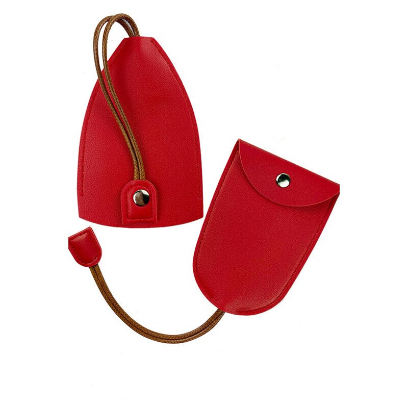 Set 2 brelocuri pentru chei, din piele naturala, Rosu - eMAG.ro