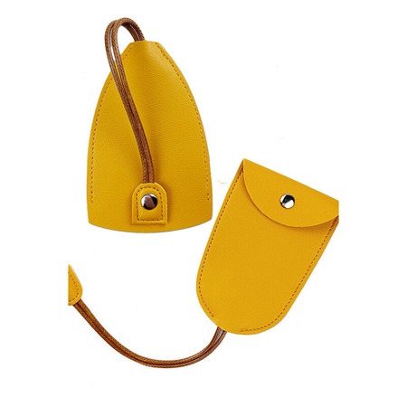 Set 2 brelocuri pentru chei, piele naturala, galben - eMAG.ro