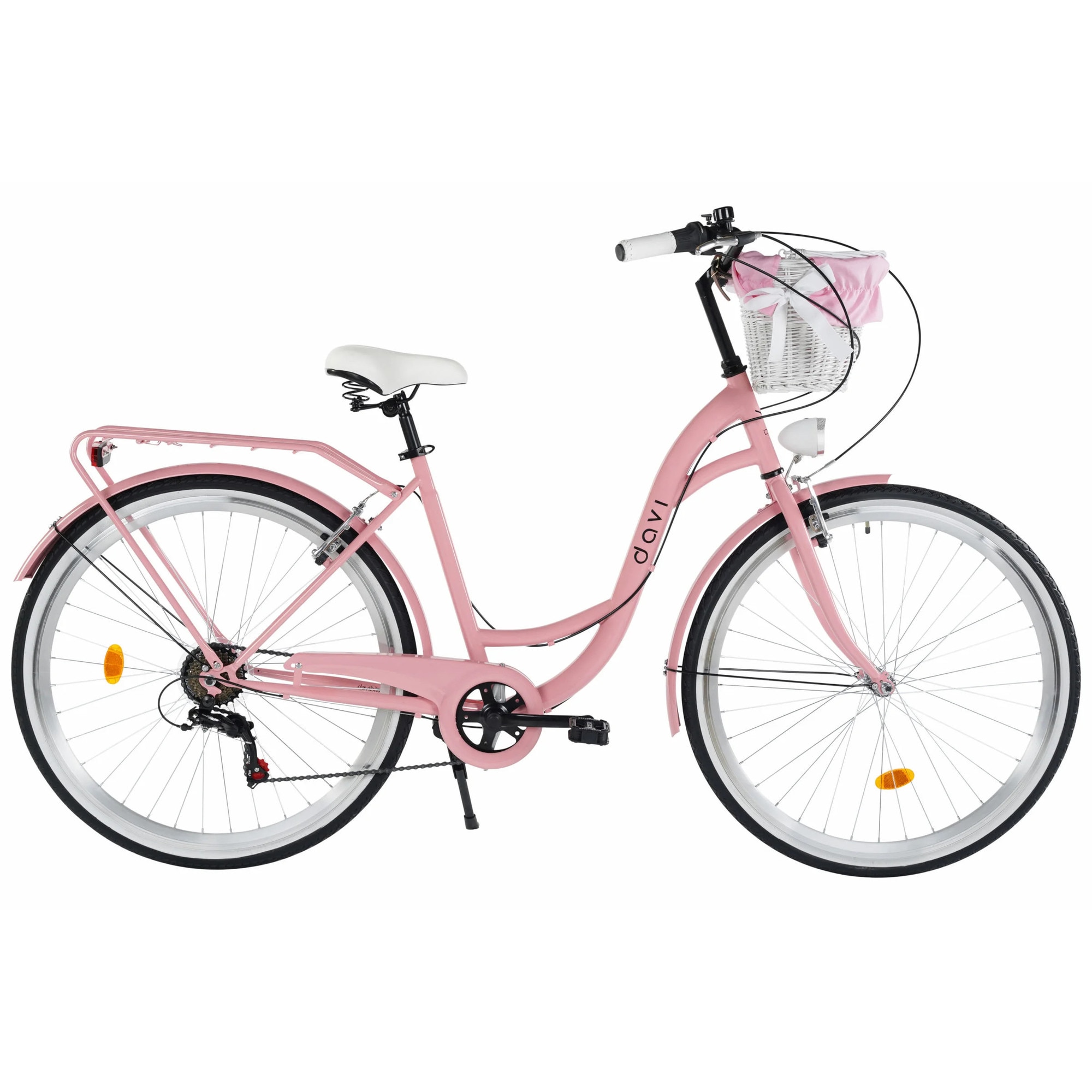Bicicleta dama Davi Emma 7 viteze, 28, 160-185 cm, Roz/Negru - eMAG.ro