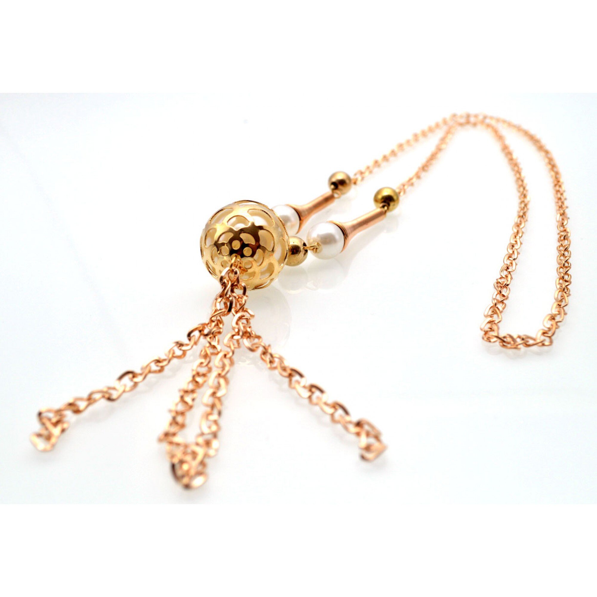 Colier Dama Auriu Inox cu Perle - eMAG.ro