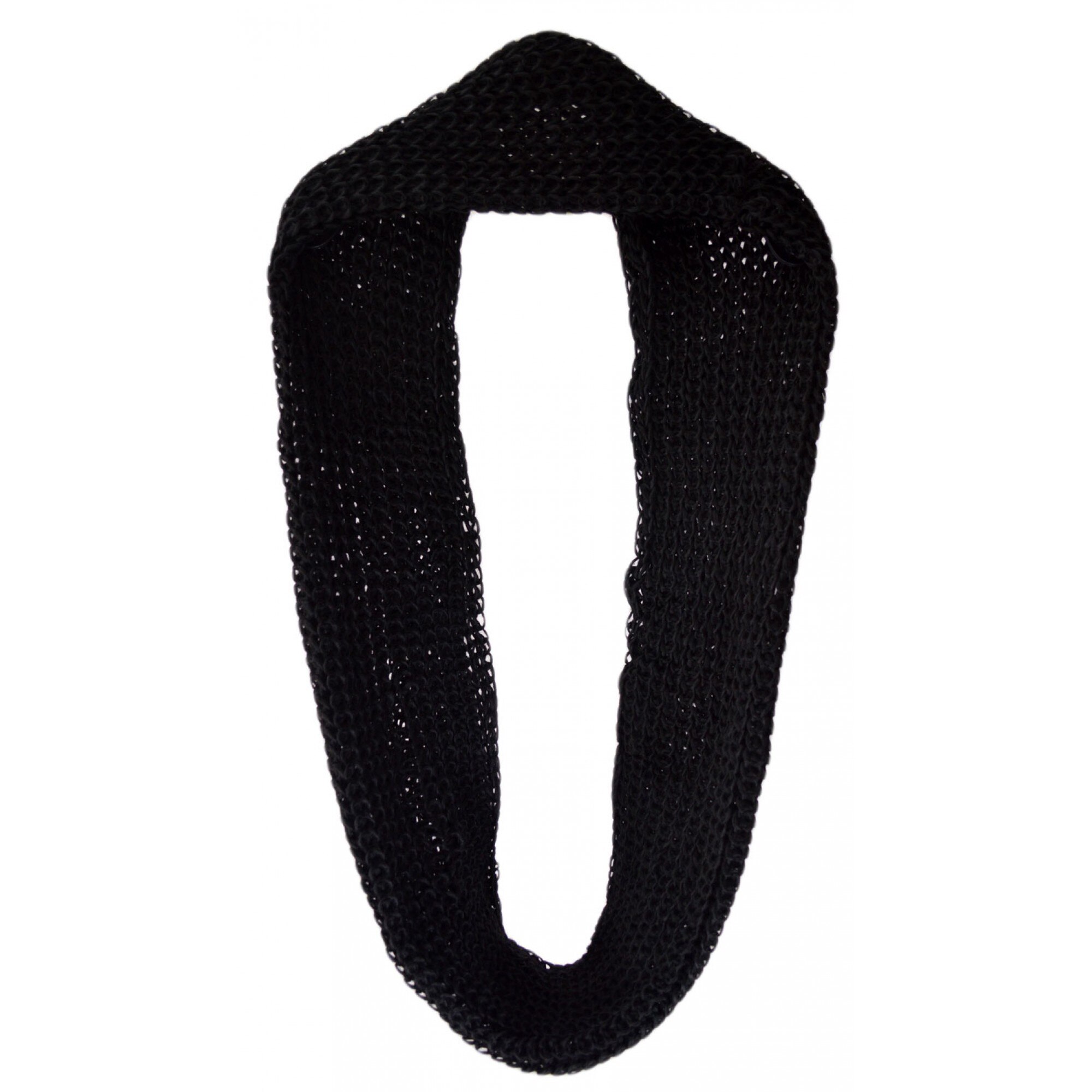 Fular Negru Circular Dublu Tricotat din Lana - eMAG.ro