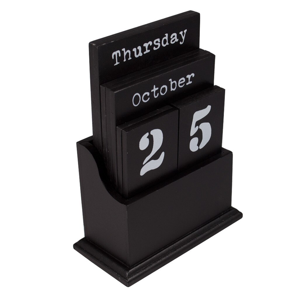 Calendar perpetuu din lemn cu placute pentru zile si luni, vintage ...