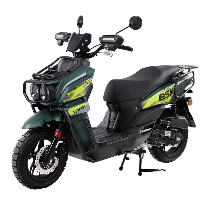 Scuter motor benzina, 49cc, model BSK-TANK, culoare verde - eMAG.ro
