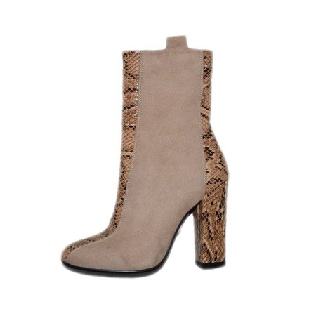 Botine moderne cu varf rotund,D&J Exclusive,Crem,35 EU - eMAG.ro