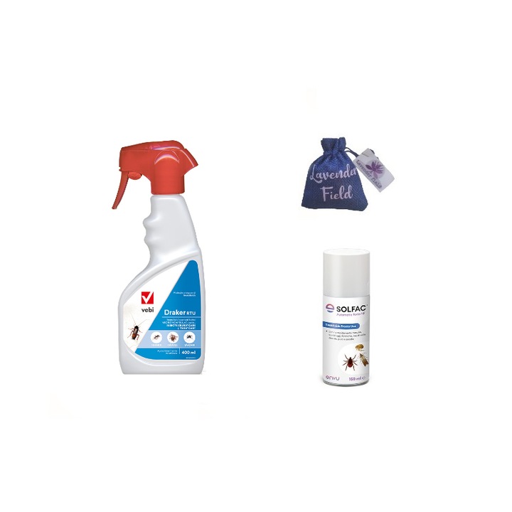 Set insecticide Draker RTU 400 ml si Diptron 150 ml, pentru gandaci ...