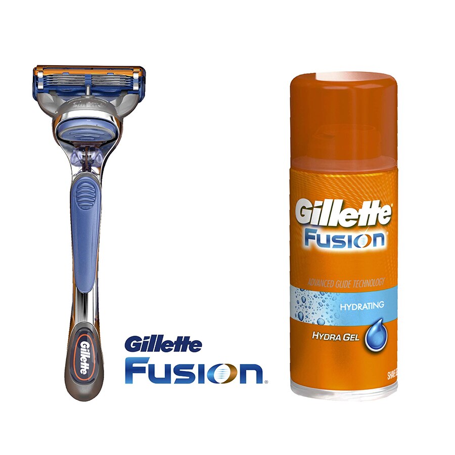 Подаръчен комплект Gillette Fusion: Самобръсначка Fusion + Гел за ...