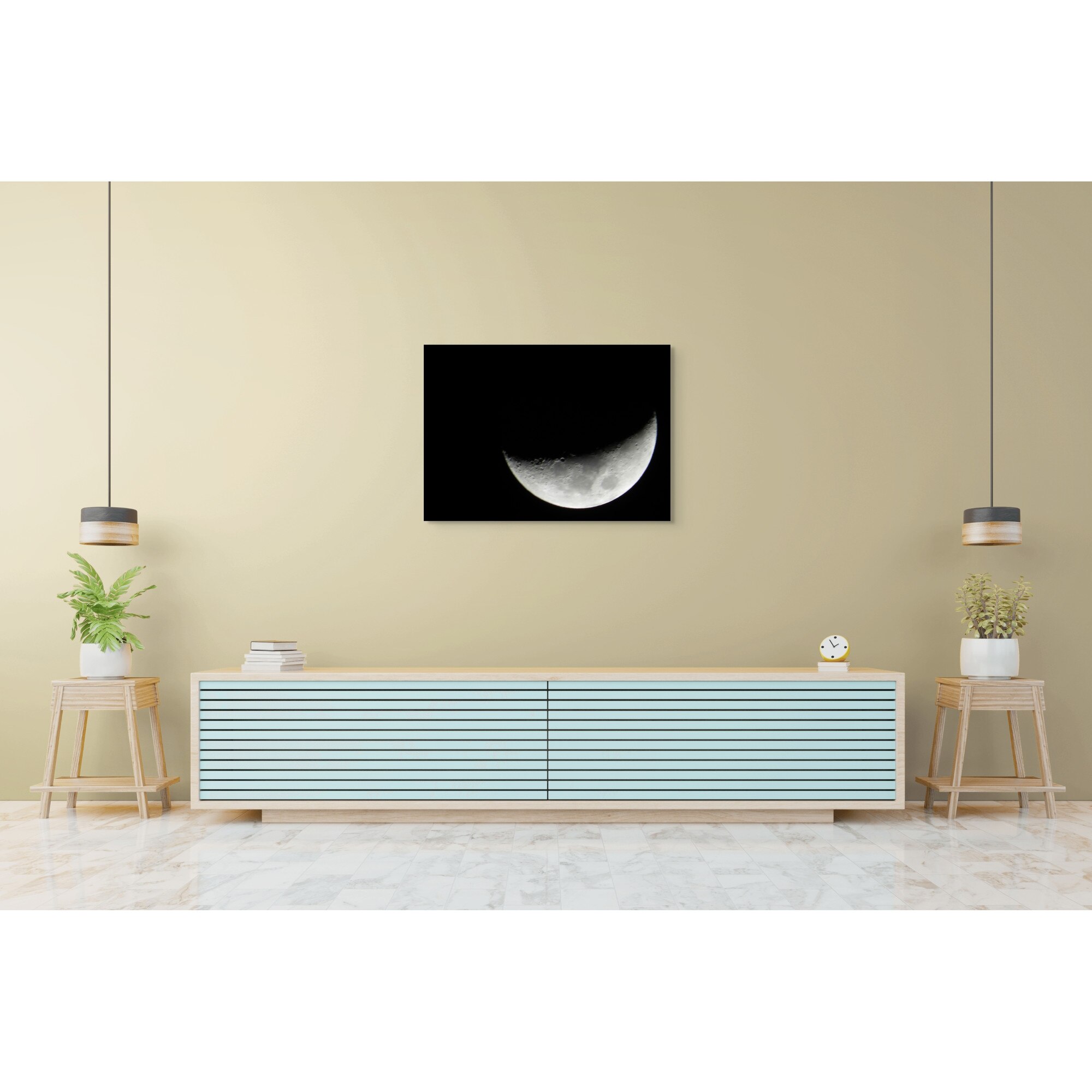 Tablou Canvas, "Albastrul intunecat al lunii pe cer", Luna, Semiluna ...