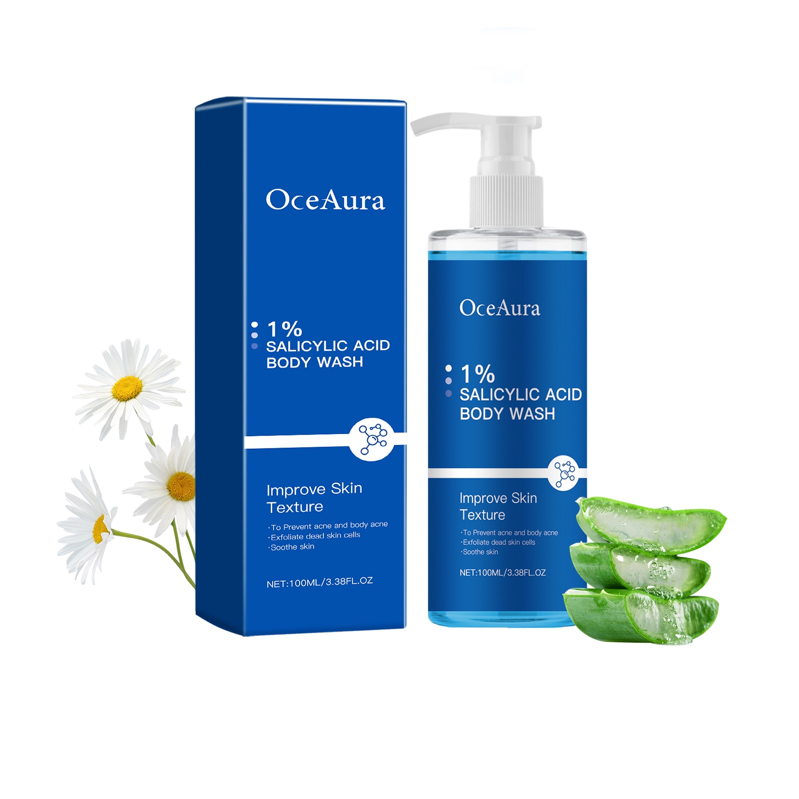 Gel de dus cu acid salicilic, curatare delicata, exfoliant, set 3 ...