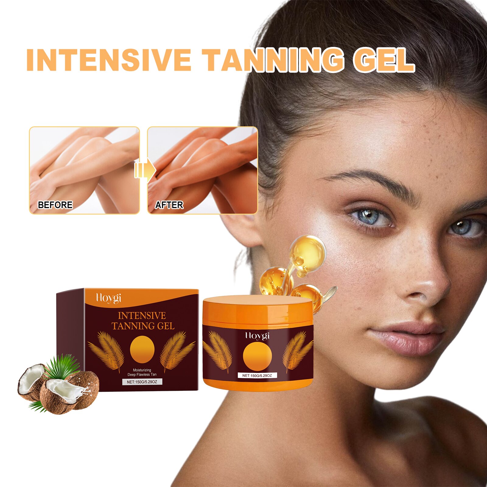 Gel de bronzare intensiv, Hoygi, 2 bucati, hidratare - eMAG.ro