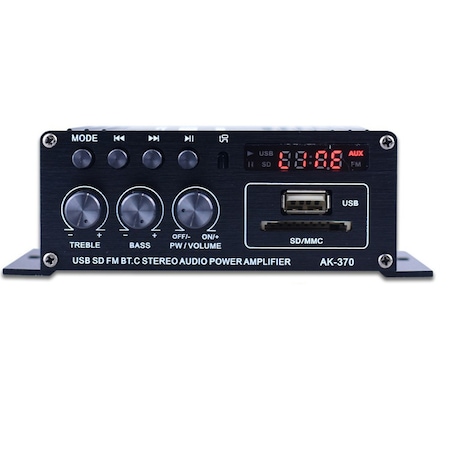 Uudeals mini audioerősítő, 20W, fekete, távirányítóval, otthonra és ...