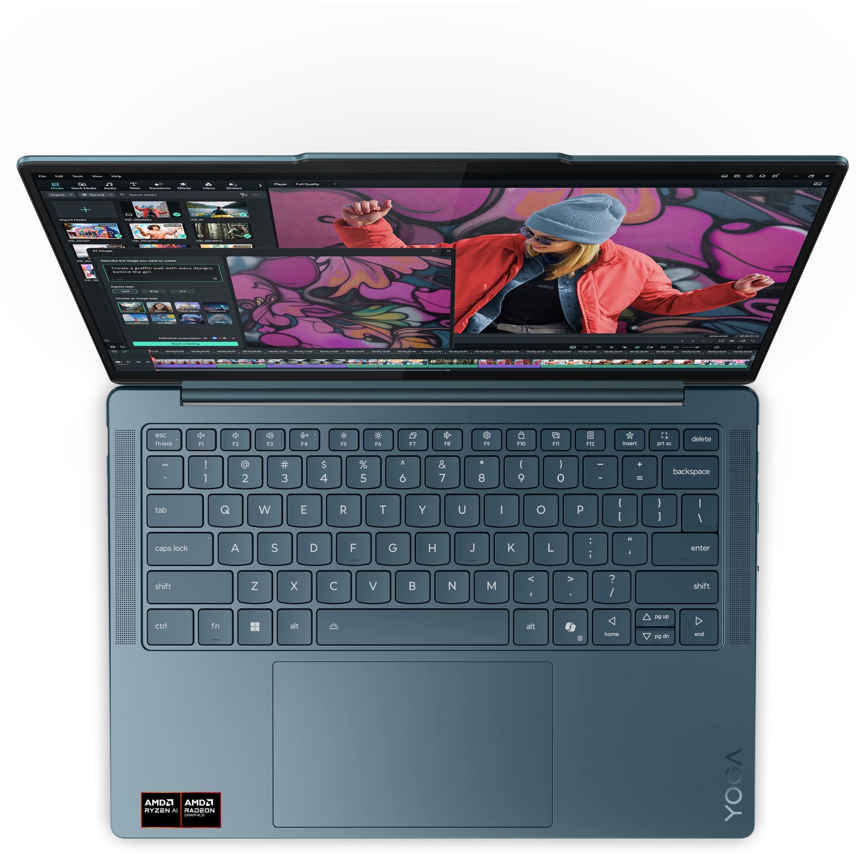 Лаптоп Lenovo Yoga Slim 7 14AKP10, AMD Ryzen™ AI 7 350, 14" 2.8K WQXGA+ ...