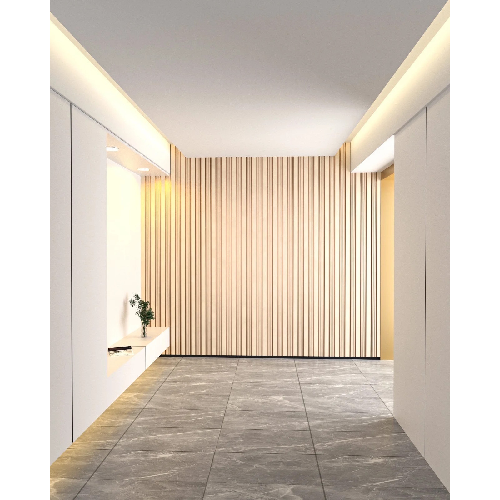 Set 5 panouri decorative, riflaj, polimer rigid, 270x12x1.2cm, Auriu ...