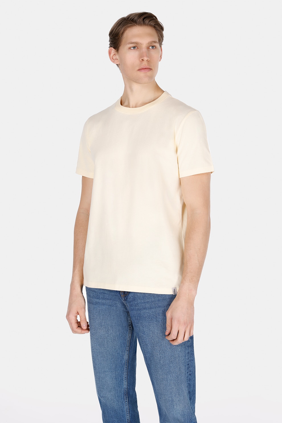 COLIN'S, Tricou din bumbac cu model uni si decolteu la baza gatului ...