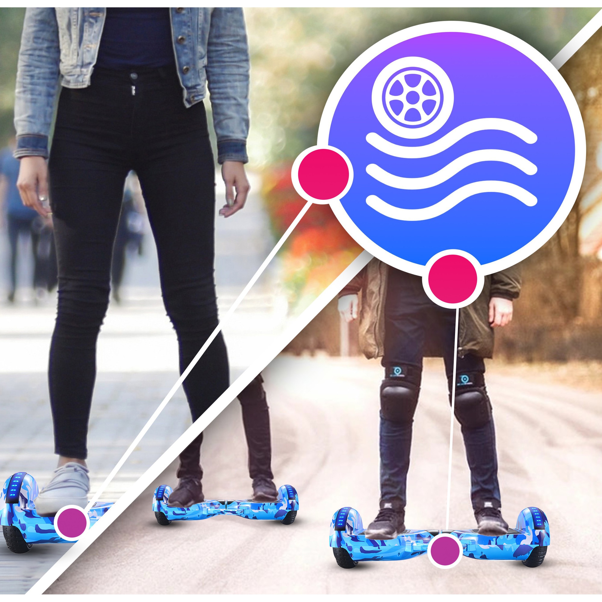 Hoverboard RETOO TravelMate 500W Cu LED, Boxe Bluetooth Incorporate ...