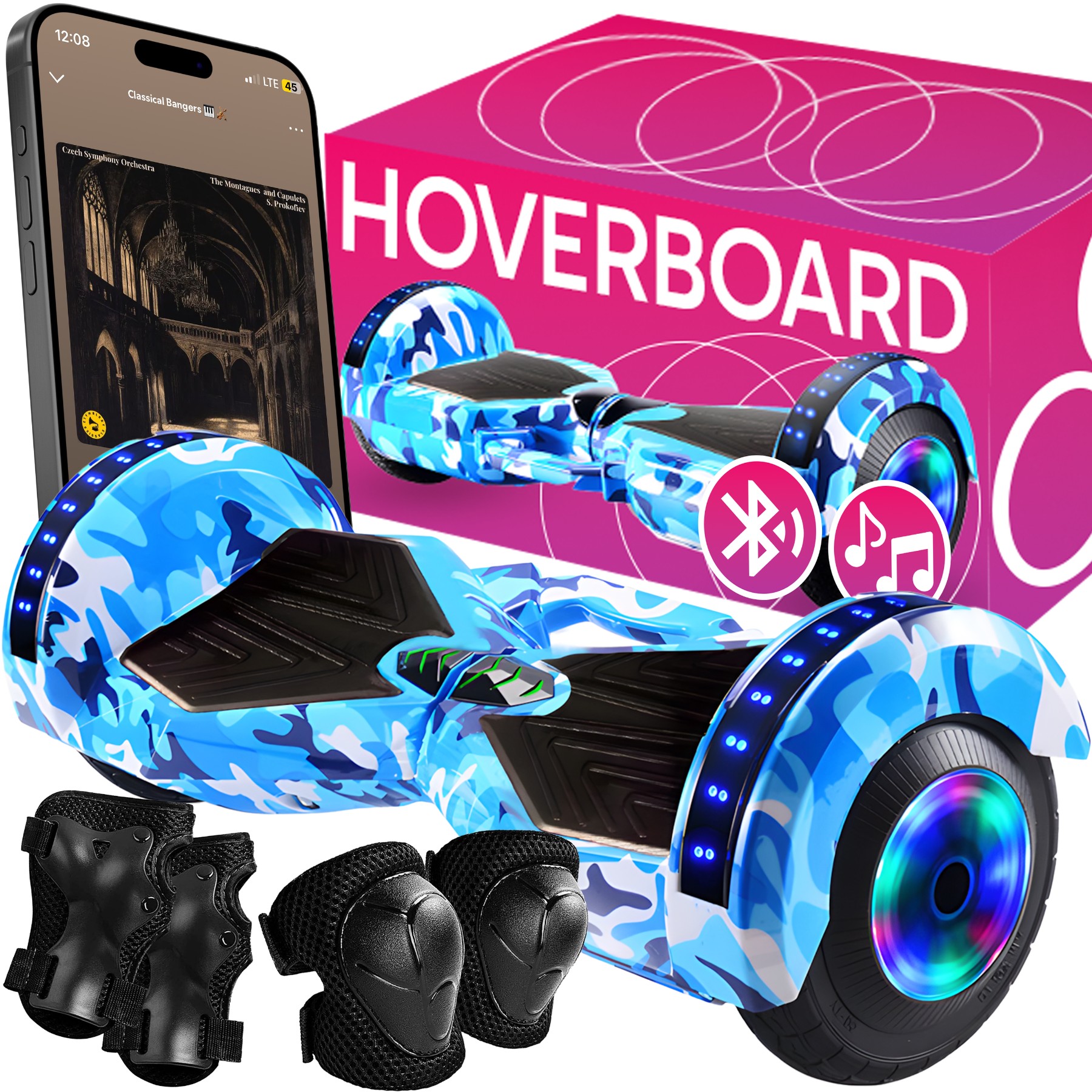 Hoverboard RETOO TravelMate 500W Cu LED, Boxe Bluetooth Incorporate ...