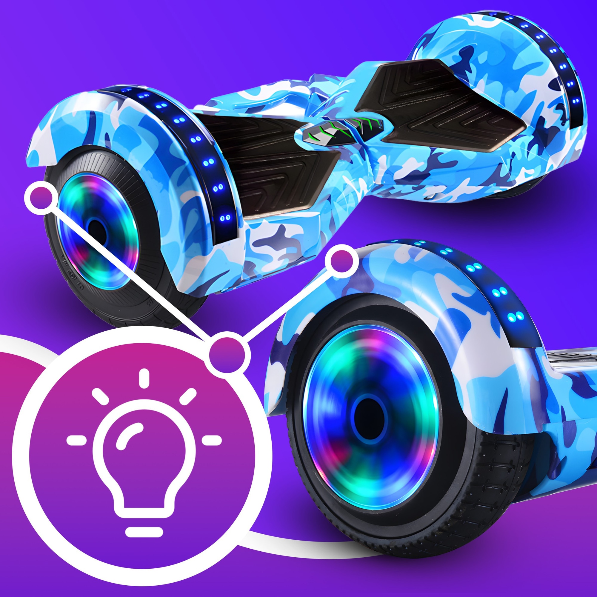 Hoverboard RETOO TravelMate 500W Cu LED, Boxe Bluetooth Incorporate ...