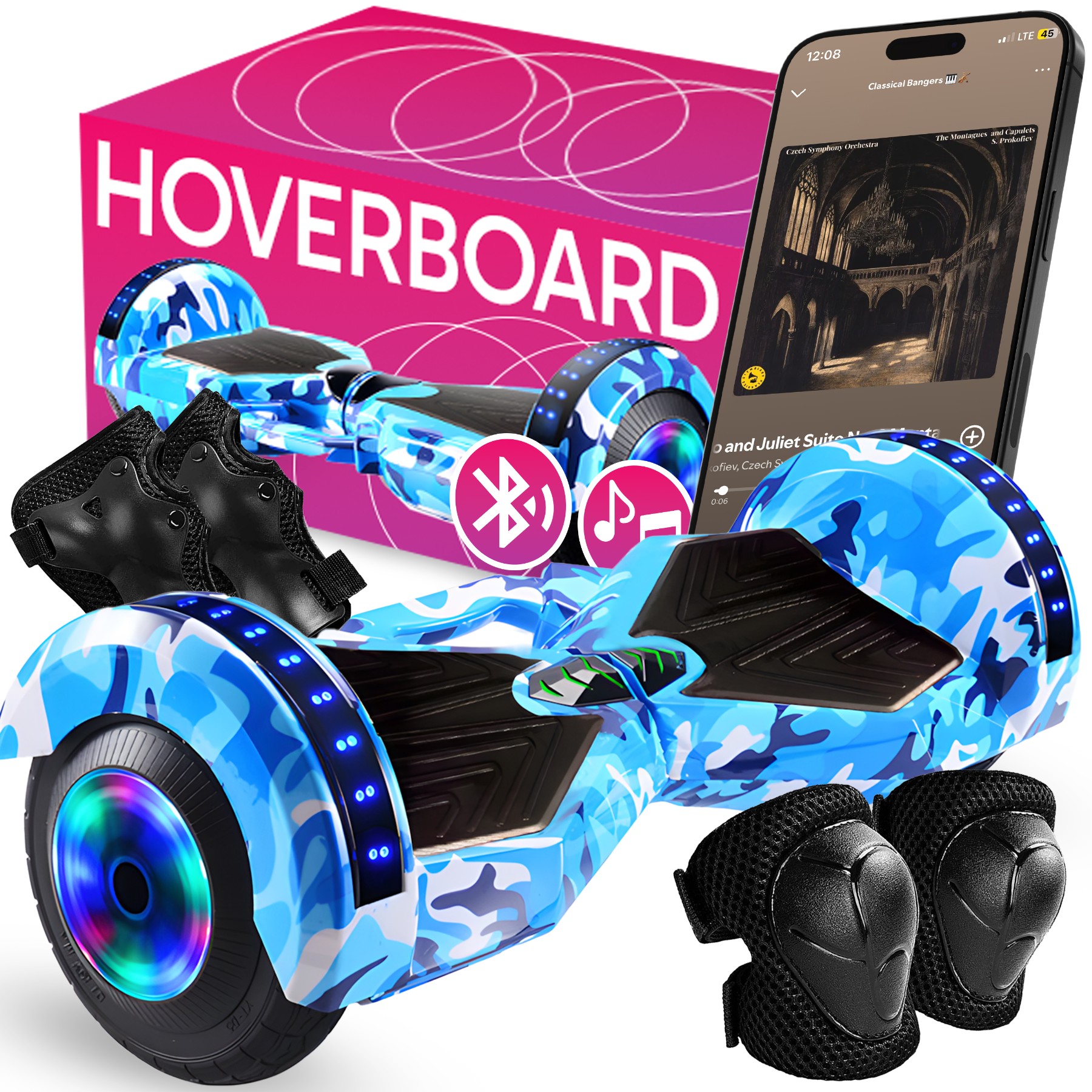 Hoverboard RETOO TravelMate 500W Cu LED, Boxe Bluetooth Incorporate ...