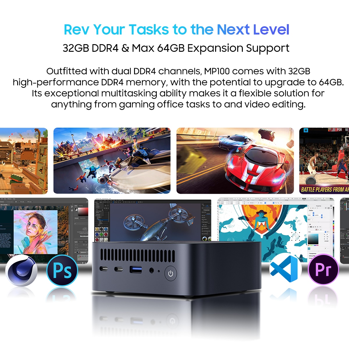 Mini PC Blackview MP100, AMD Ryzen™ 7 5825U, Win11 pro/Win11 home, 8 ...