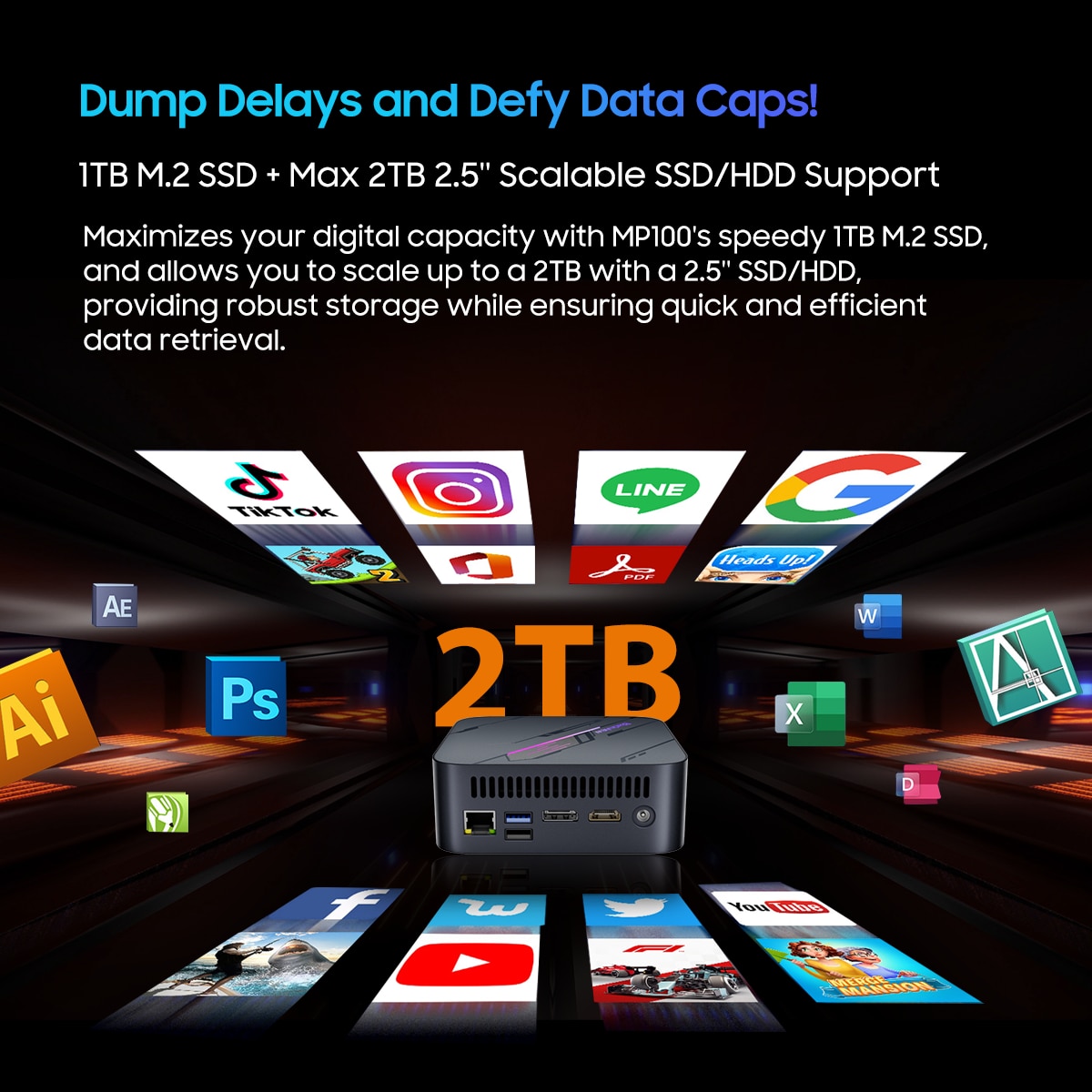 Mini PC Blackview MP100, AMD Ryzen7 5825U (8 nuclee, 16 fire, pana la 4 ...