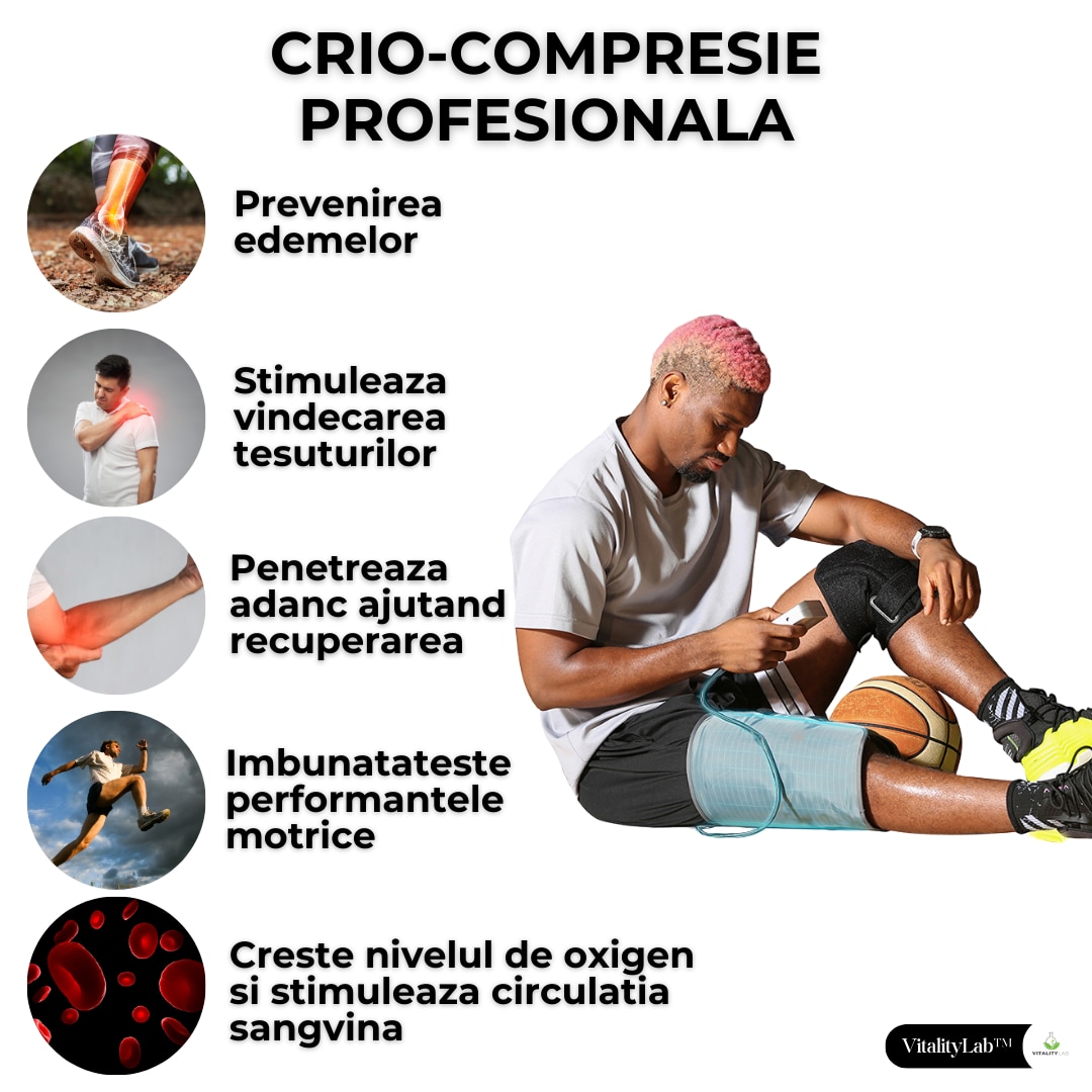 Aparat masaj crioterapie genunchi/coapse/gambe Vitality Lab™ Pro ...
