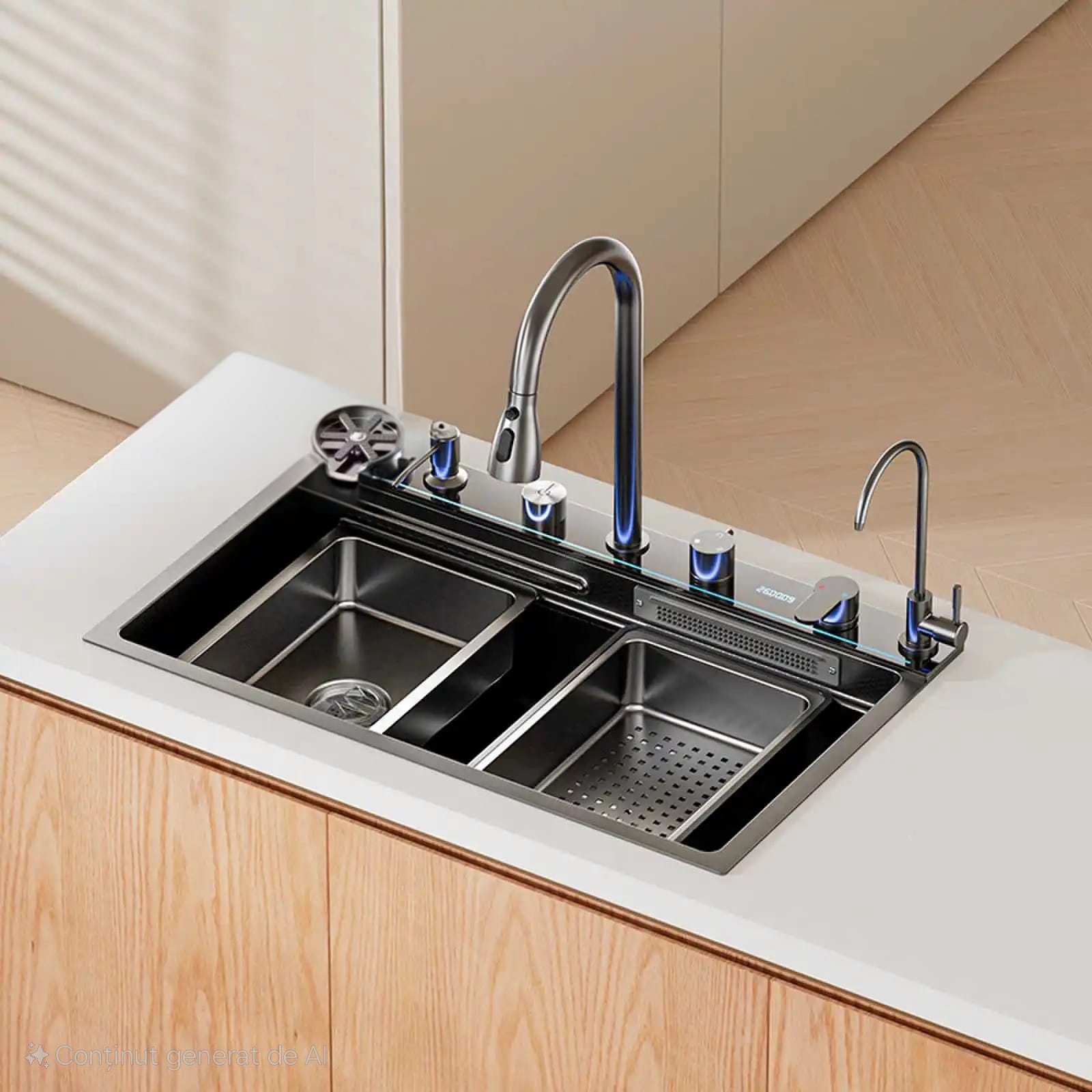 Set chiuveta bucatarie, Milmatt, multifunctionala, cu afisaj led ...